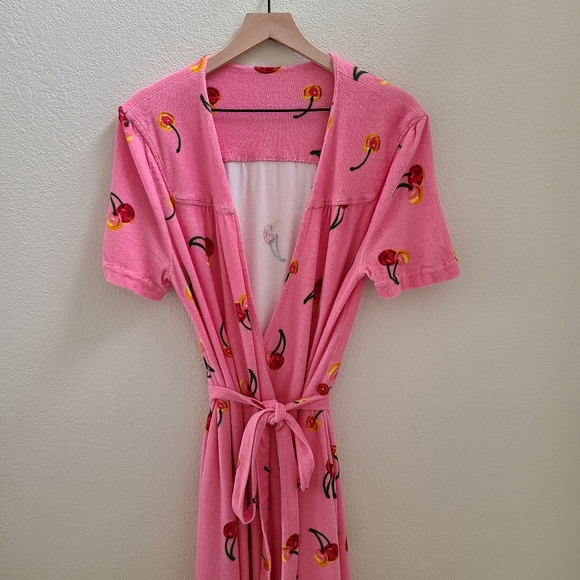Intimates & Sleepwear | Vintage Stretch Terry Knit Cherry Robe | Poshmark